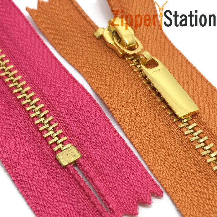 Metal Polished Gold Teeth Zips No3 Weight Zip -Closed End - Black,White ...