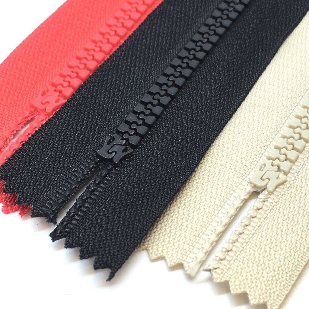 Closed End Chunky Plastic Teeth Zips - 14 to 30cms - Choice of zipper ...