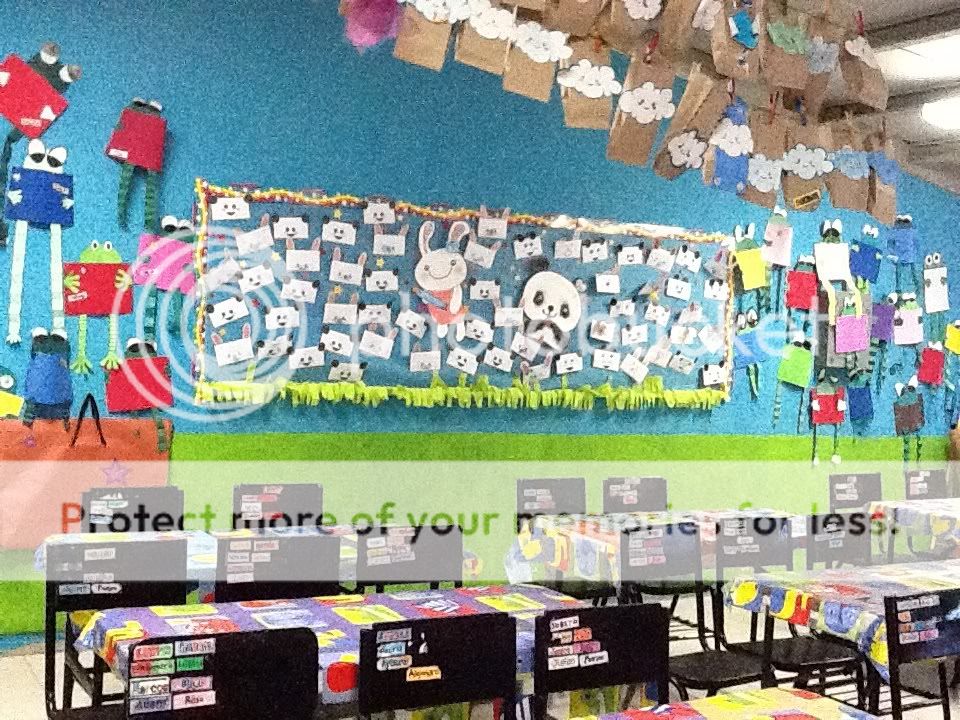 This is my classroom and some cute crafts made by my students ...